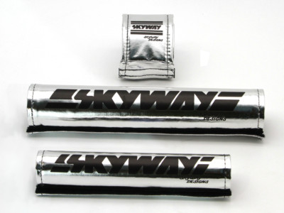 SKYWAY Bar Pads Retro Old School BMX Frame 3 Pad Set Chrome Genuine ...