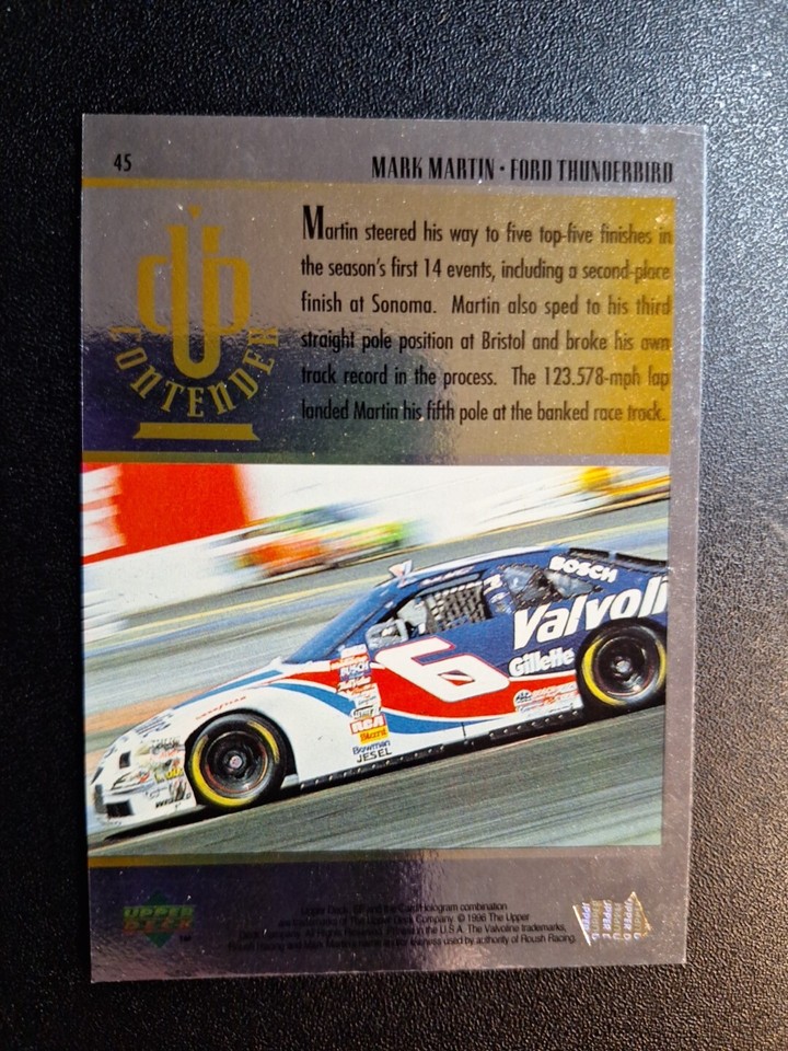 1996 Upper Deck Nascar Mark Martin Trading Card #45 | eBay