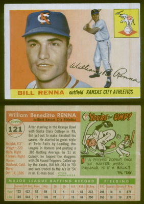 (28265) 1955 Topps 121 Bill Renna Athletics-VGX | eBay