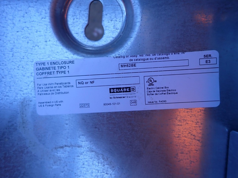 Square D NQ 600 amp 208v Main Lug Feed Thru Panelboard MH62 3 Phase ...