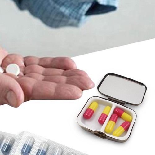 Pocket or Purse Pill Box 2 Compartment Pill Case Elegant and Stylish ...