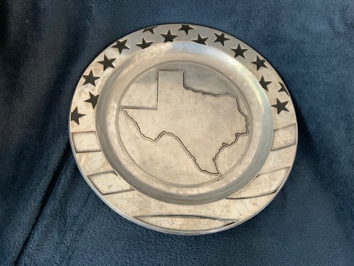RWP Pewter State of Texas Pewter Platter Stars Wilton 14” Stamped Tags ...