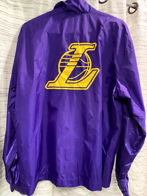 NWT NIKE NBA LA Lakers Purple BASKETBALL SZ Lg mens jacket snap front ...