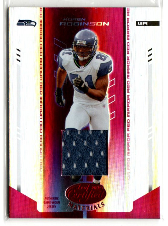 2004 Certified Materials Football Mirror Red Koren Robinson JERSEY ...