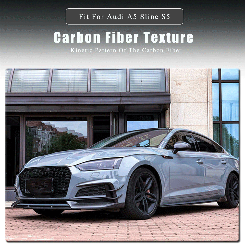 For Audi A5 B9 Sline S5 2017-2019 Carbon Fiber Front Bumper Fins Air ...