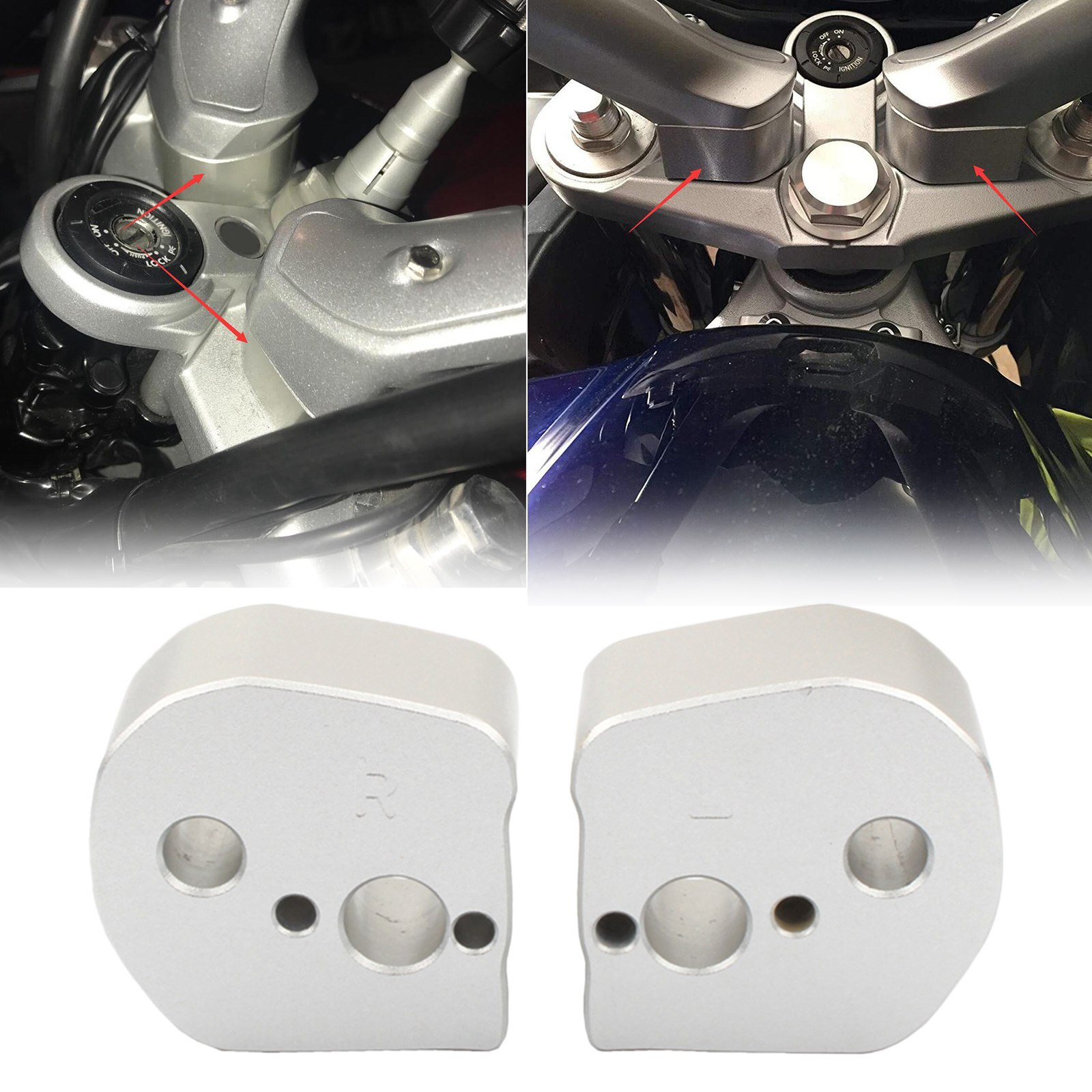 Motorrad Lenkererhöhung Riser Silber Für Yamaha FJR 1300 2006-2020 | eBay