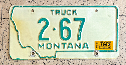 1969/1968 MONTANA license plate — CASCADE CO — ORIGINAL vintage antique ...