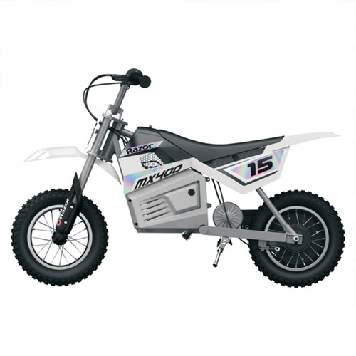 Razor MX400 Dirt Rocket 24V Electric Motocross Dirt Bike, White (Open ...