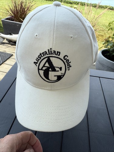 Australian Gold & Logo in Black on White Hat Cap Strap Buckle Brush ...