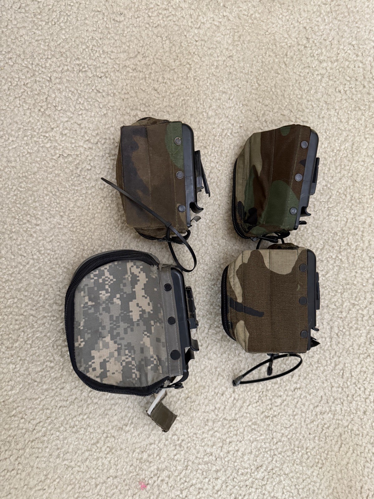 M249 SAW POUCH (3) 100 round (1) 200 ROUND SOFT PACK ACU Woodland NUT SACK RARE | eBay