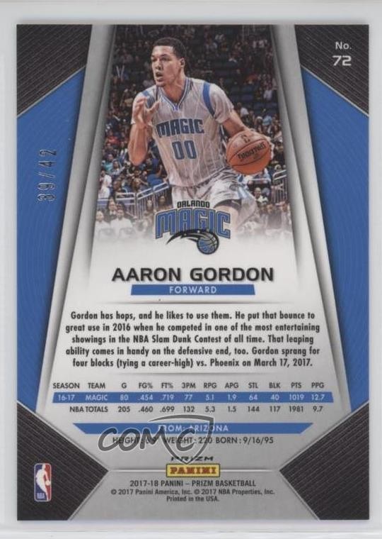 2017-18 Panini Prizm Pink Pulsar Prizm 39/42 Aaron Gordon #72 0yk6 | eBay