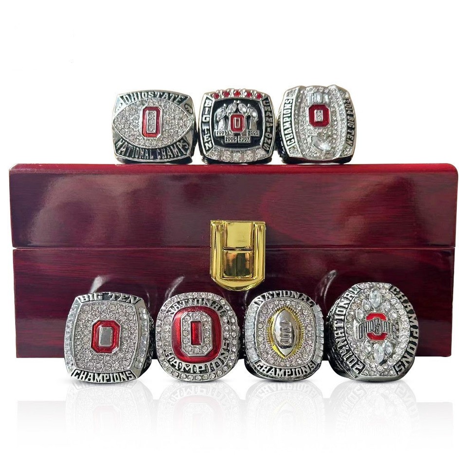 NCAA Ohio State 7-PIECES Rings Set With Wooden Display Box / Size 11 | eBay