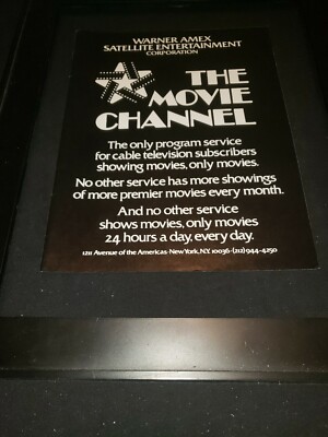 The Movie Channel Rare Original 1979 Promo Ad Framed! | eBay