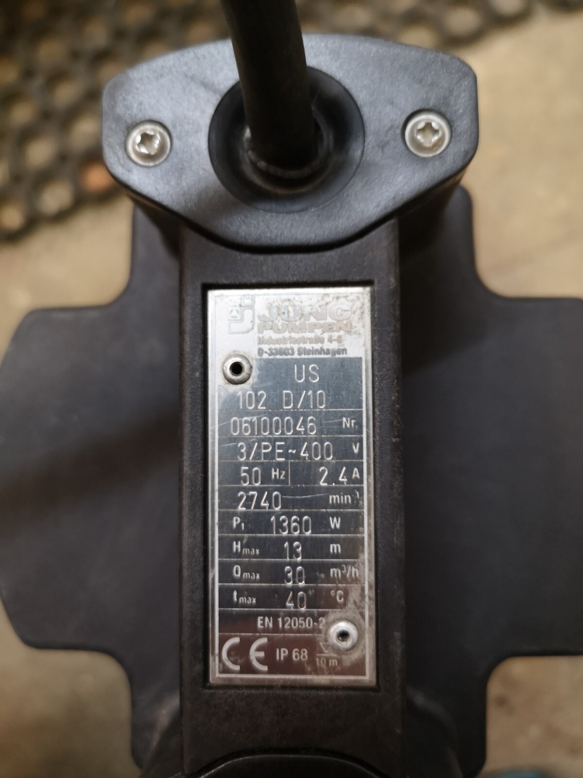 JUNG PUMPEN US 102 D/10 Tauchpumpe JP00214 Schmutzwasser 400V | eBay.de