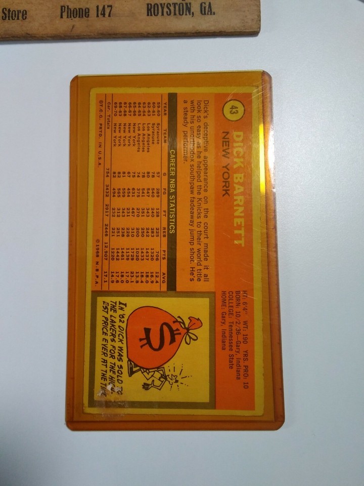 New York Knicks NBA Sports Card Dick Barnett 1970 Topps 43 | eBay