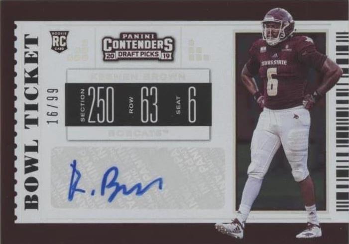 2019 Panini Contenders Draft Picks - College Ticket Keenen Brown #173 ...