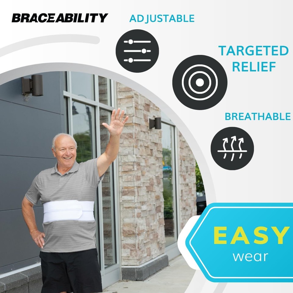 BraceAbility Broken Rib Brace for Cracked Ribs - Men's Universal Male ...