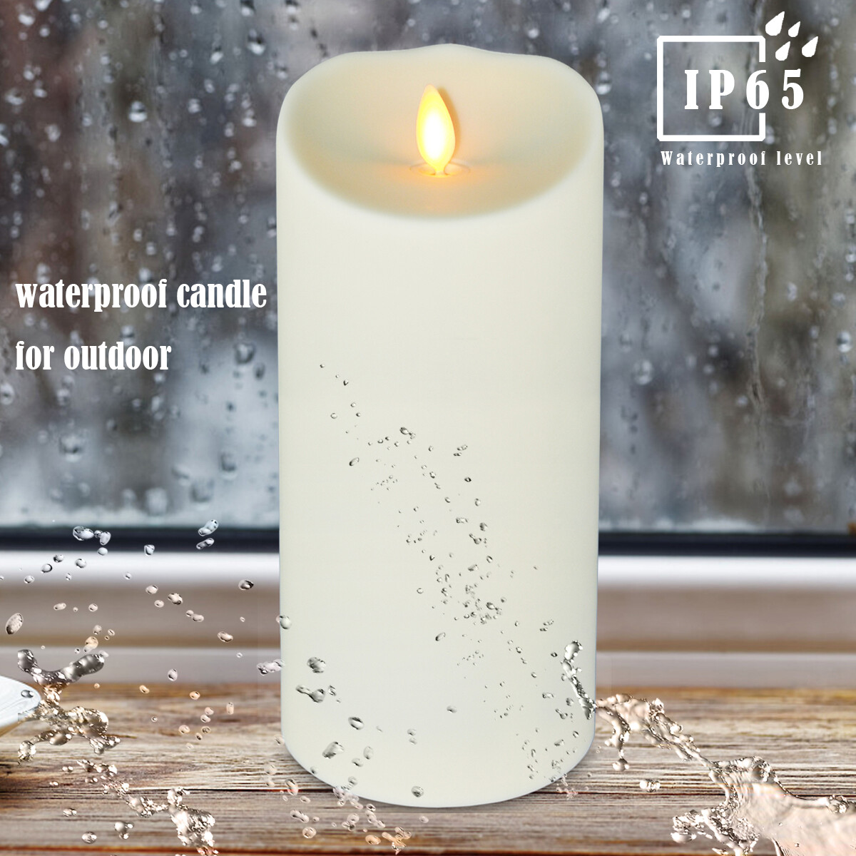 Outdoor Flameless Led Candles With Timer Long Lasting 1pc Battery