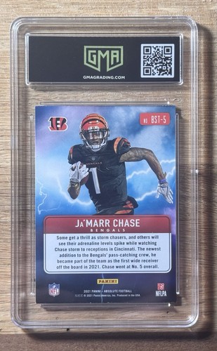 JaMarr Chase - GMA RATED 10 - 2021 Panini Absolute - By Storm RC ...