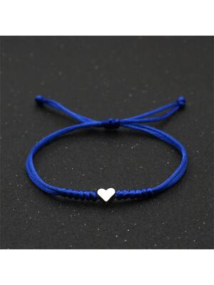 Heart-shaped Bracelet Blue String Weave Bracelet Fashion Jewelry ...