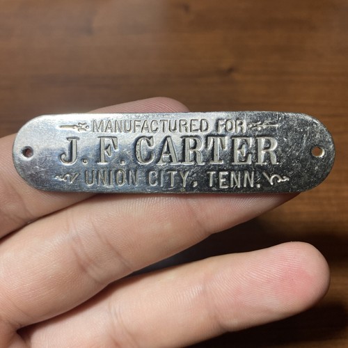 Old J F Carter buggy tag emblem Union City Tenn Carriage | eBay