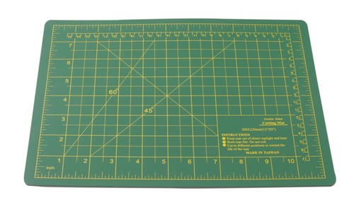 Self Healing Cutting Mat 12" x 9" Double Sided Inches MM 45 & 60 Angles ...