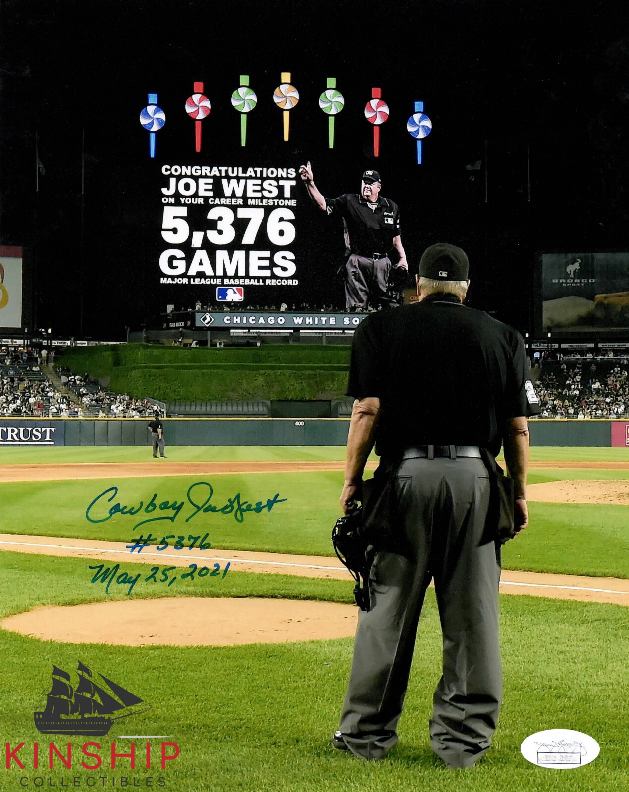 Umpire Joe West signed 8x10 Photo JSA Inscribed Record Breaking HOF ...