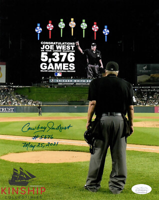 Umpire Joe West signed 8x10 Photo JSA Inscribed Record Breaking HOF ...