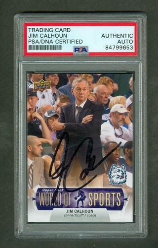 Jim Calhoun 2011 Upper Deck World of Sports #80 UCONN PSA/DNA Encased ...