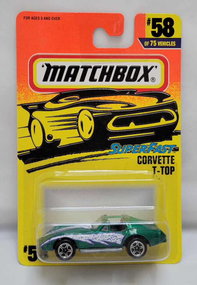 1996 Matchbox Superfast Green CORVETTE T-TOP With Side Pipes #58 of 75 ...