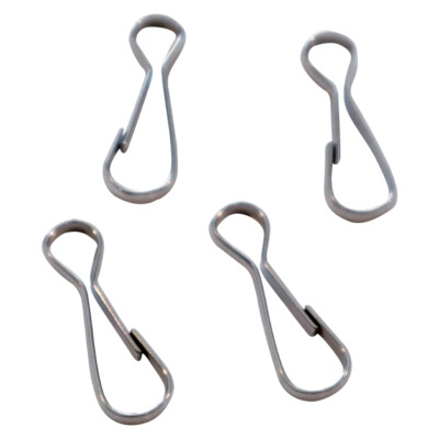 10 Small Metal J Hook Spring Clips for DIY Lanyards & Keychains - 1 1/4 ...