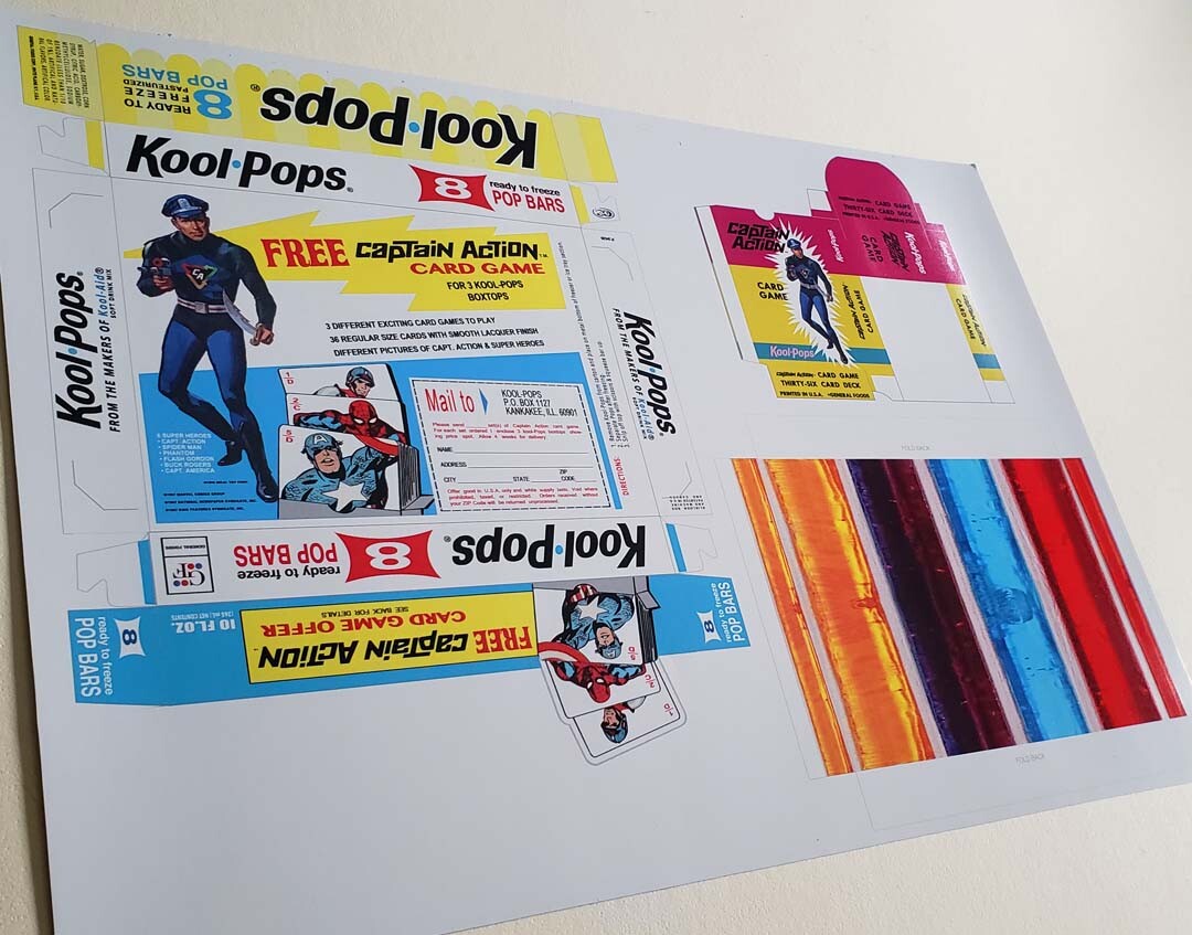 Captain Action Kool Pops Mail Away Package & Card Game Premium 1967 ...