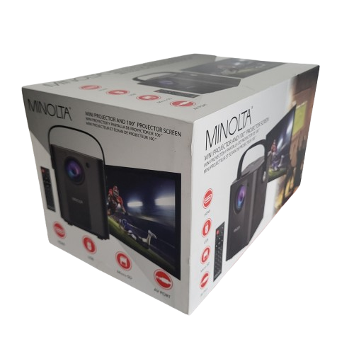 Minolta MN674 Portable Projector Bundle Pack With 100 Inch Screen ...