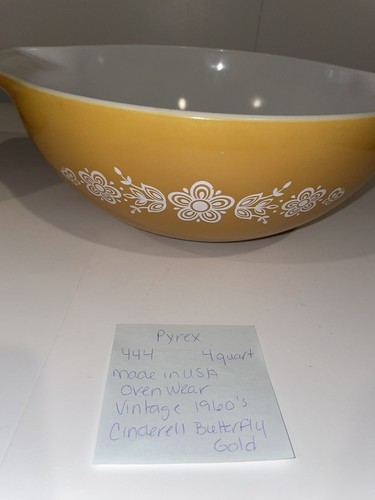 Pyrex Vintage 1960’s Butterfly Gold Cinderella Nesting Mixing Bowls ...