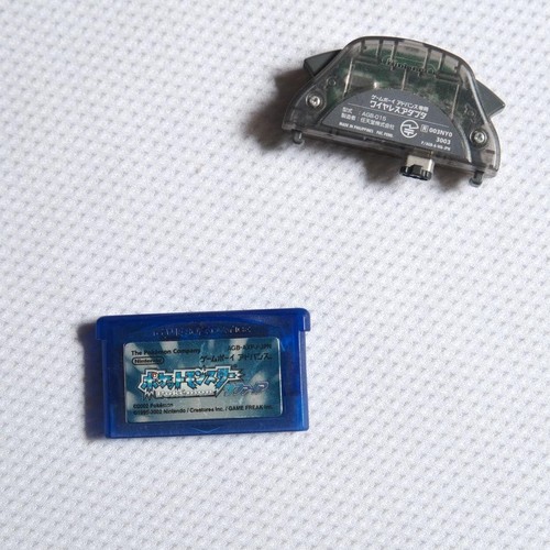 Pokemon Sapphire Game for Game Boy Advance with Wireless Adapter Used ...