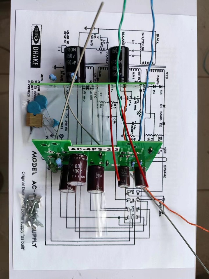 Drake AC-4 Power Supply Rebuild Kit w/ Assembled Boards Power Supply ...