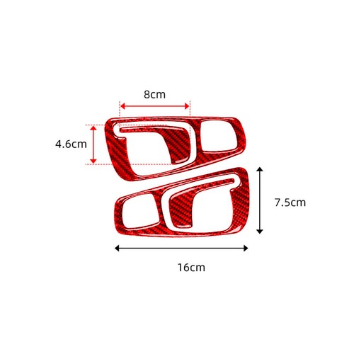 15Pcs Red Carbon Fiber Full Set Interior Dashboard Cover For Honda ...