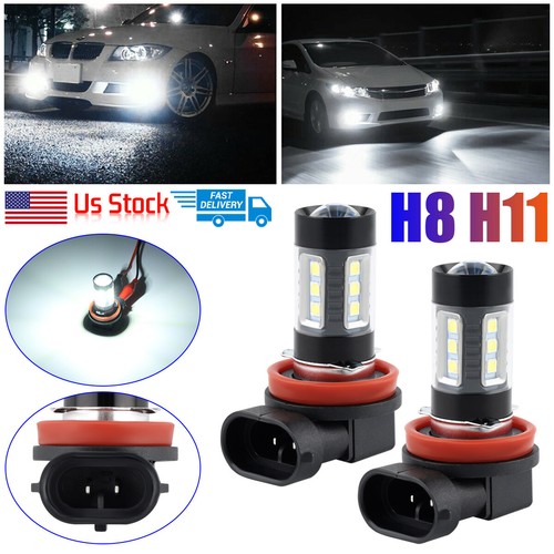 2X LED Fog Light Bulbs H8 H11 Fog Light Bulb White 6500K High Power DRL ...