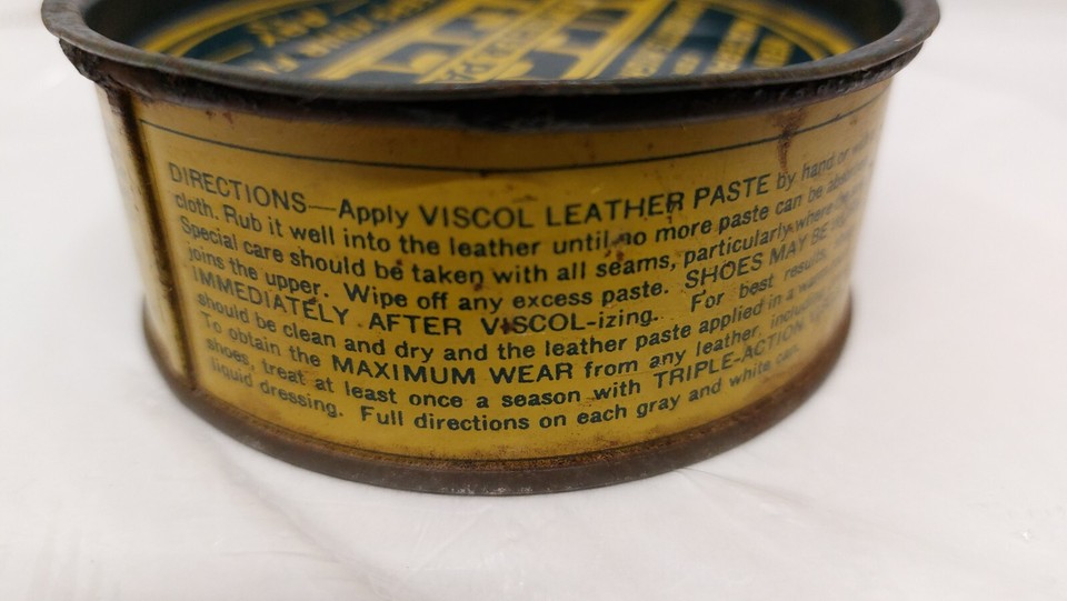 Vintage Pre-Owned Viscol Leather Paste Can/ Tin | eBay
