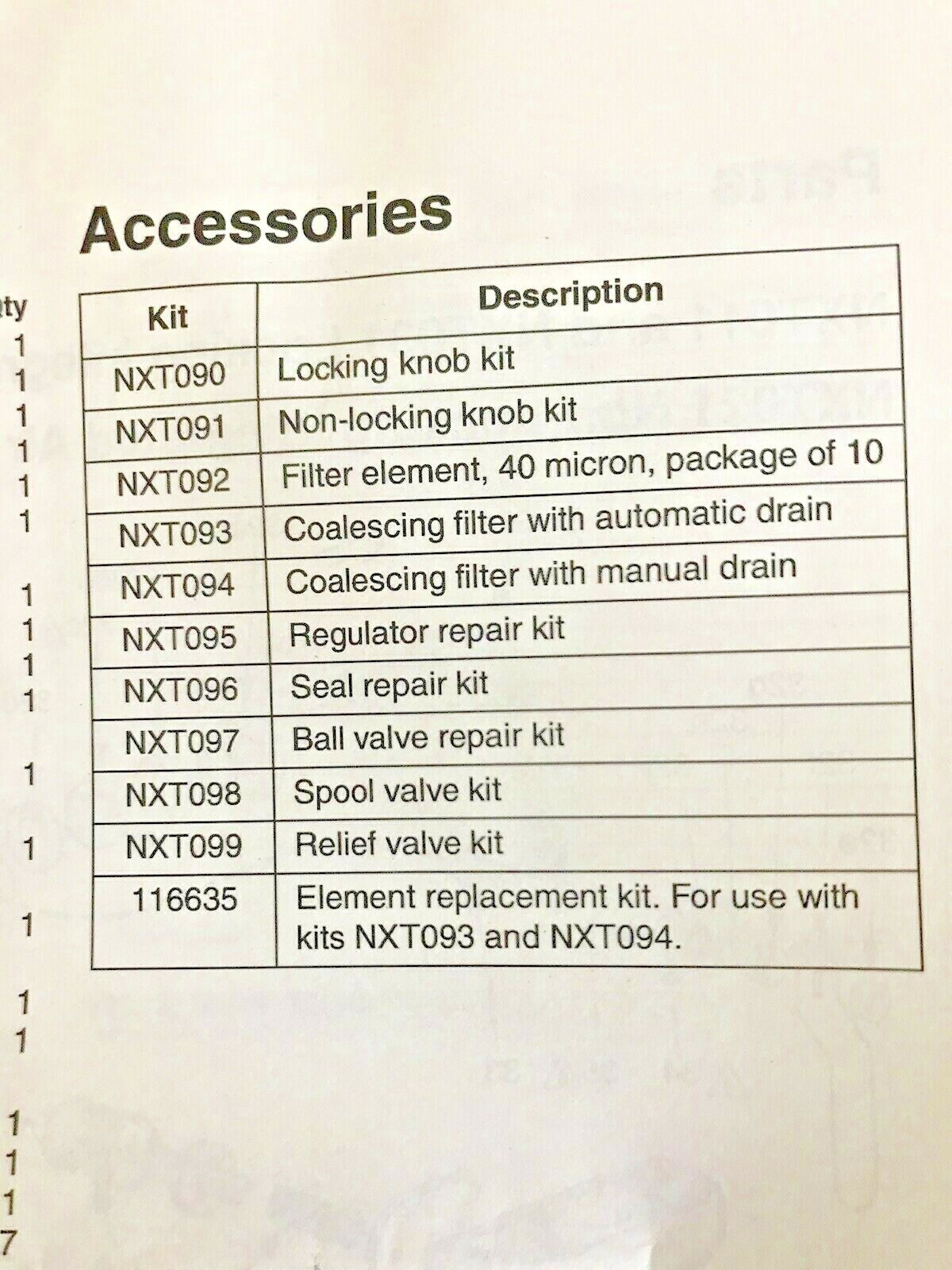 GRACO # NXT095 PILOT REGULATOR REPAIR KIT FOR NXT 2200 / 3400 & 6500 ...