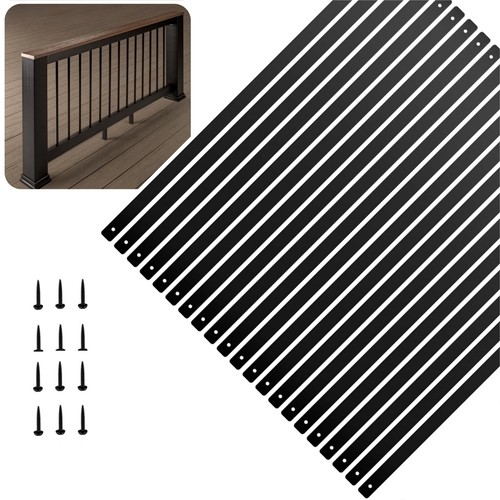 76 Pack 29.5" Deck Balusters Waterproof Deck Porch Black Metal Deck ...