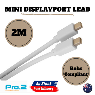 MINI DISPLAYPORT LEAD - 2M LEAD LENGTH MINI DISPLAY PORT PLUG TO PLUG ...
