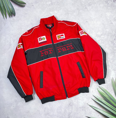 Vintage Ferrari Racing Jacket Marlboro Vodafone Shell Red & Black size ...