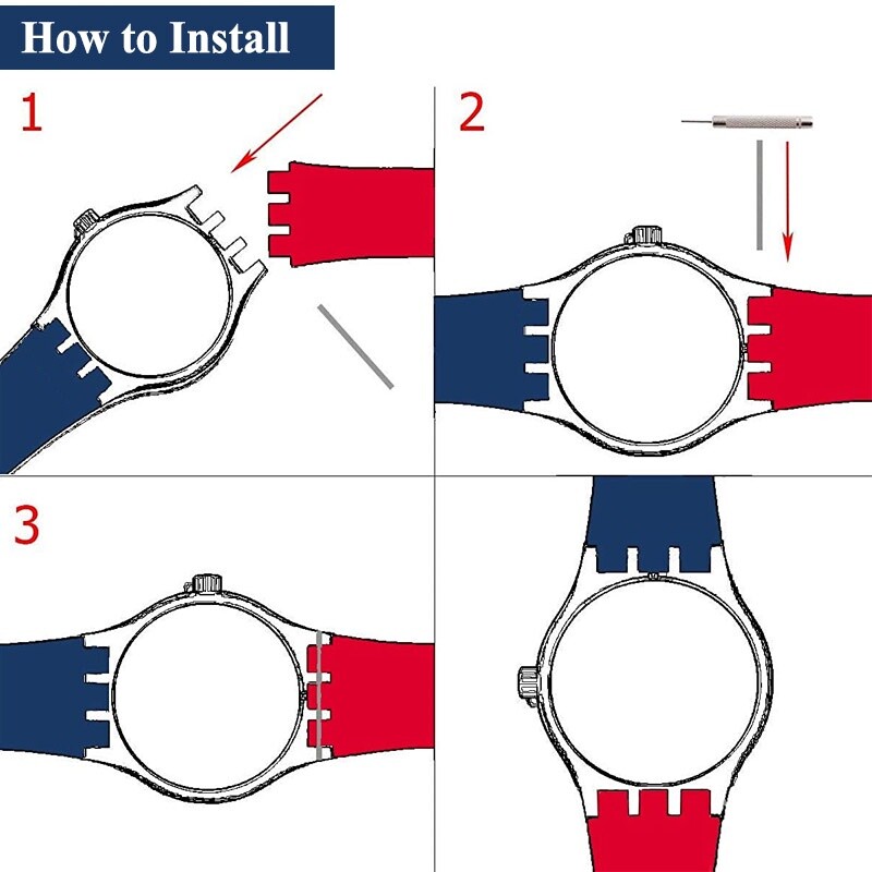 For Swatch Watch Strap Silicone 16mm 17mm 19mm 20mm Colorful Rubber ...