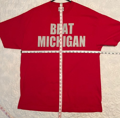 “BEAT MICHIGAN ” Red Cotton XL Men’s Shirt by TCX Apparel | eBay