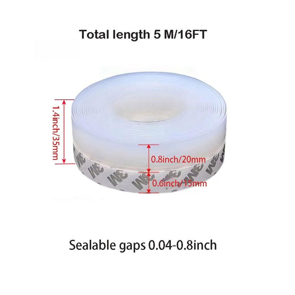 5M/16ft Window Sealing Strip Weather Stripping Self Adhesive Strip Tape ...