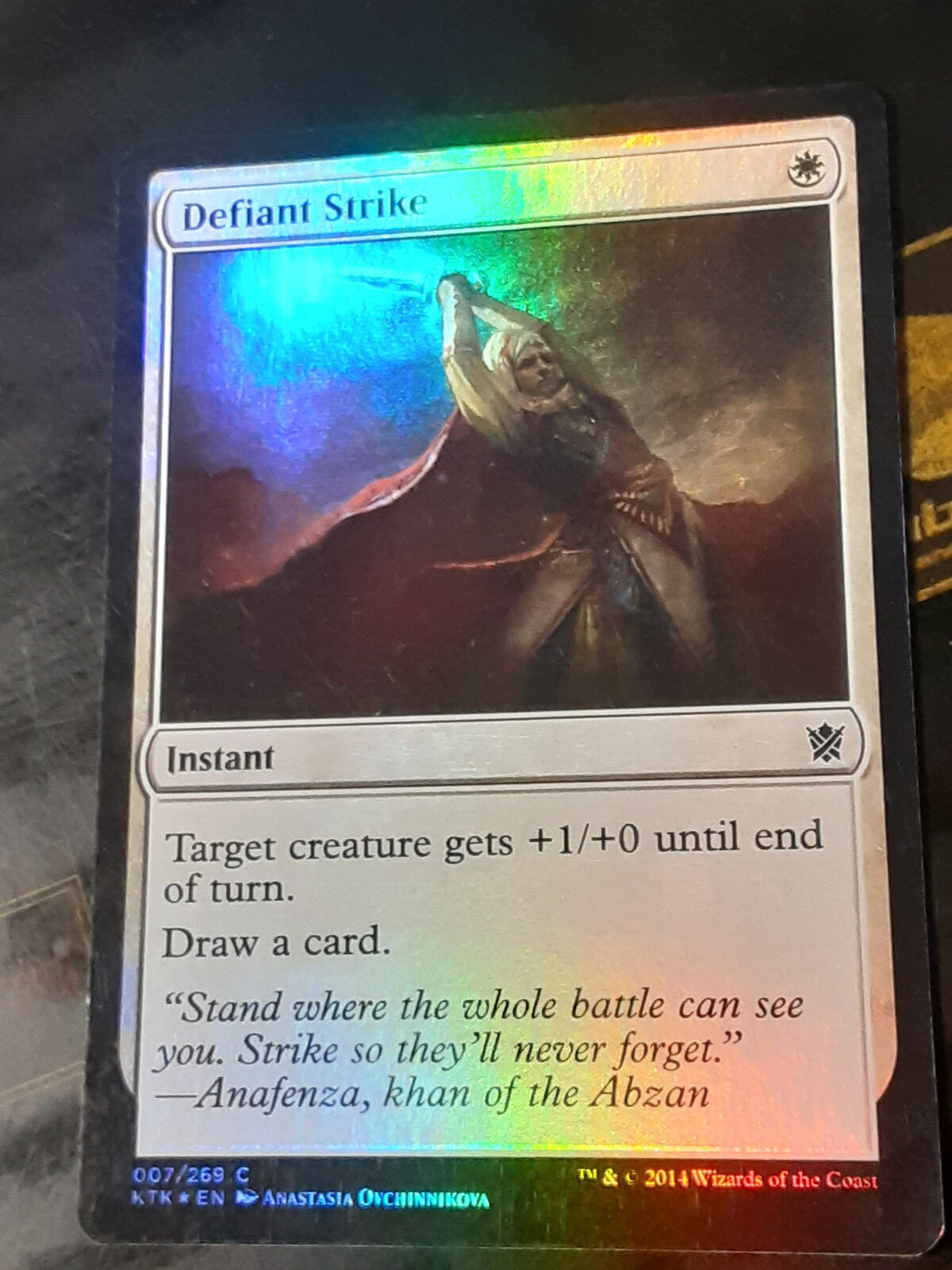 Defiant Strike FOIL , Khans of Tarkir , Light play, MTG, FREE SHIPPING ...
