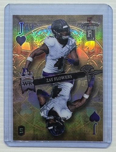 2023 Wild Card 5 Card Draw Zay Flowers Gold Foil Jack of Hearts RC #1/1 ...