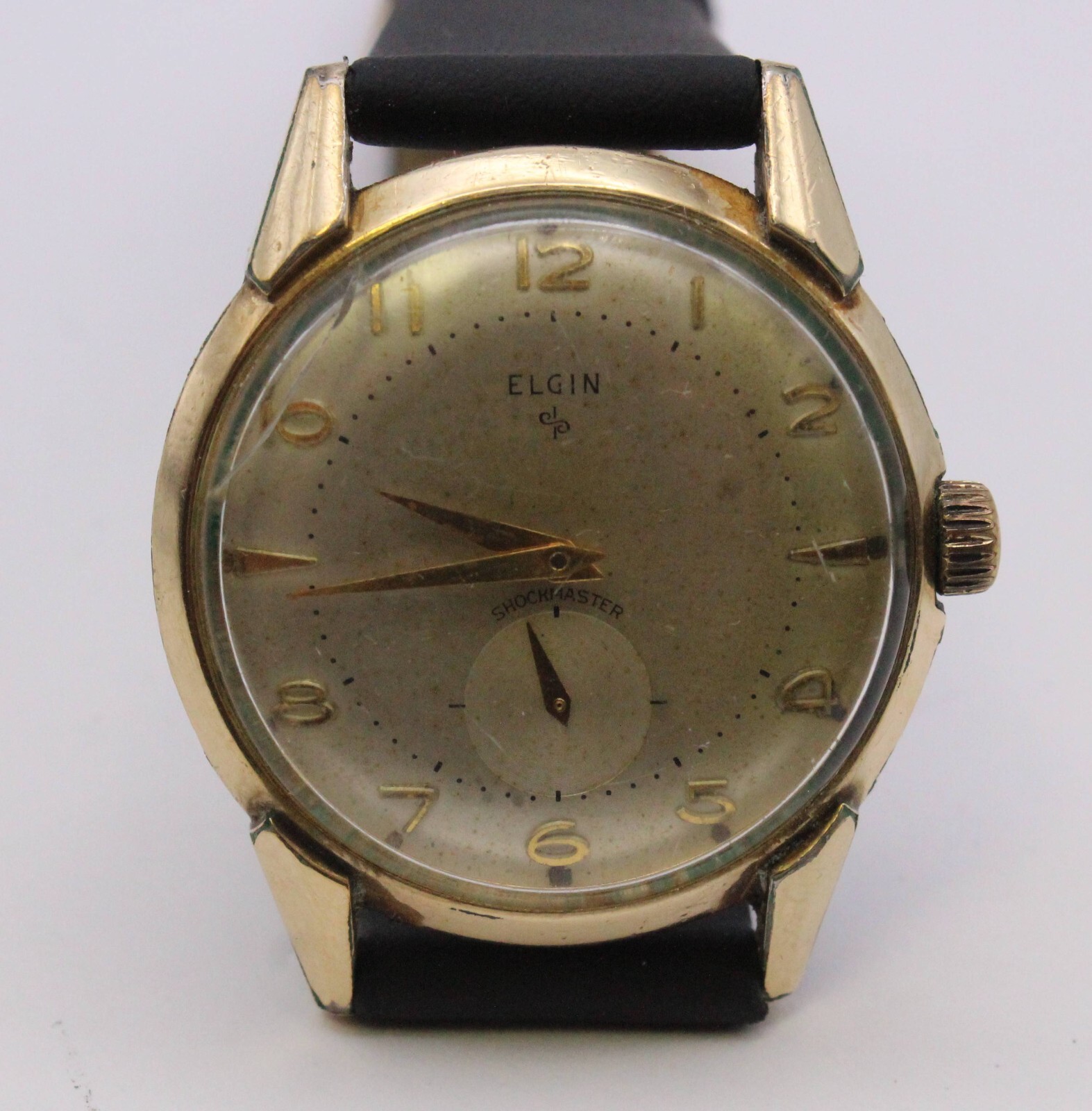 Elgin Shockmaster 34mm Wind Up Mens Vintage Wrist Watch Original RUNS ...