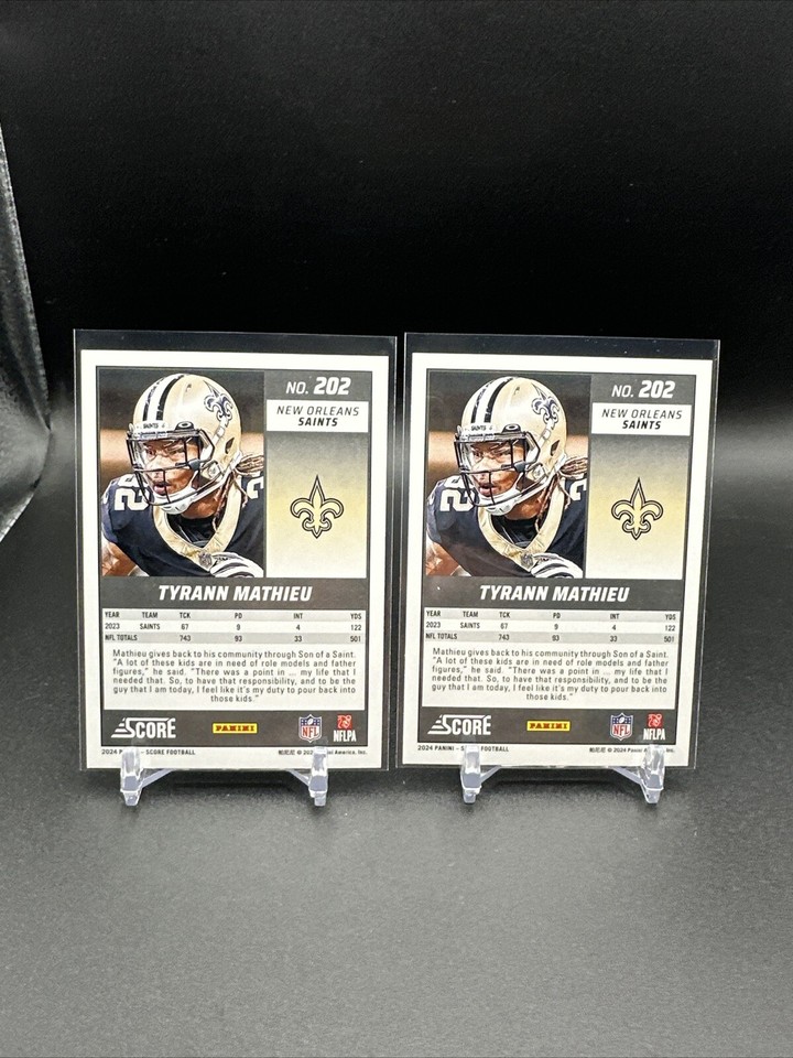 2024 Panini Score #202 Tyrann Mathieu New Orleans Saints Football Card ...